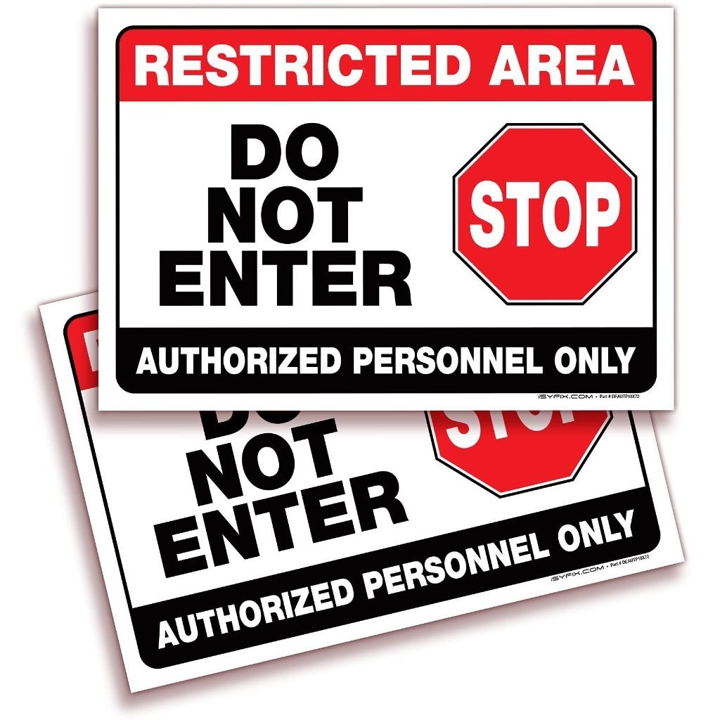 18x25cm Premium Quality Do Not Enter Restricted Area Stop Authorized ...