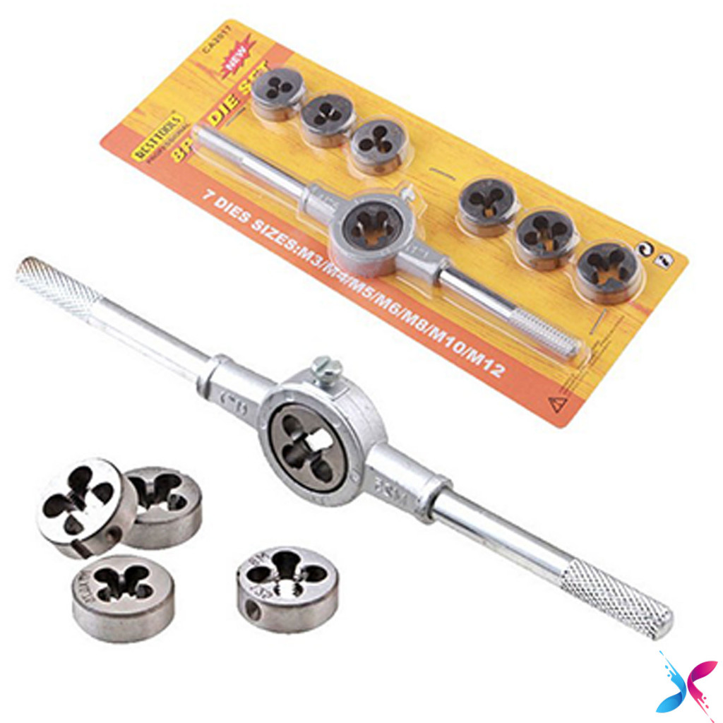 SY 8pcs Tap And Die Set M3-M12 Male Thread Screw Threading Tool Kit ...