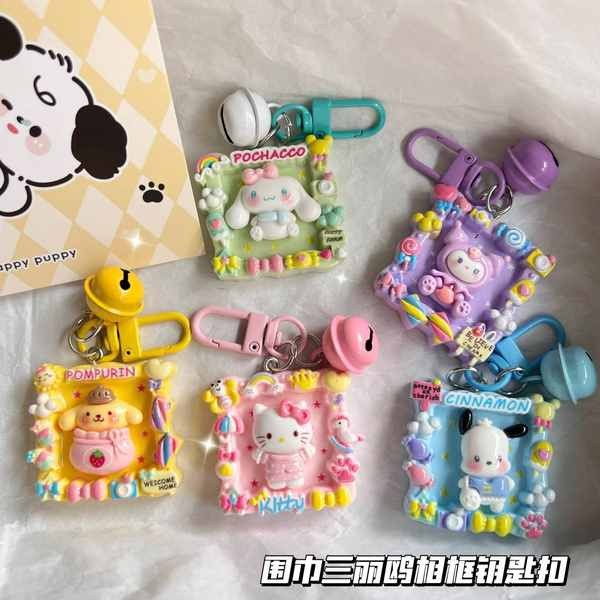 kuromi keychain kuromi Selendang, bingkai foto Sanrio, rantai kunci ...