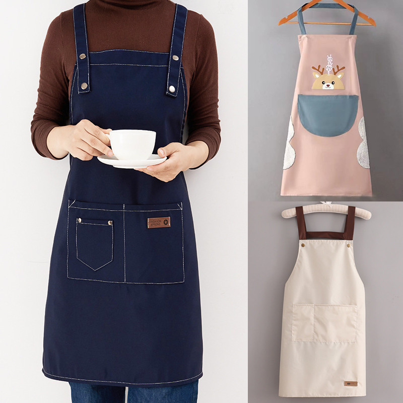 Waterproof Apron Hang Neck Apron Coffee Shop Fashion Apron Kitchen ...