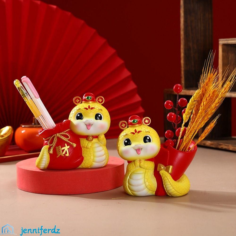 JENNIFERDZ Cartoon Snake Pen Holder, Creative Traditional Snake Pencil ...