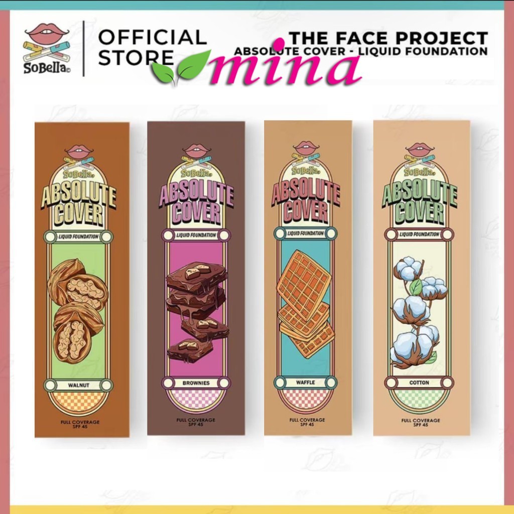 SOBELLA Foundation Liquid ABSOLUTE COVER 15gm The Face Project Cotton ...