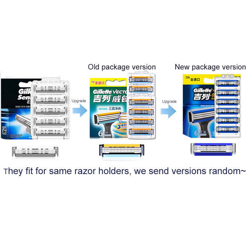 Gillette Sensor Excel Men's Razor Blades Double Edges Replacement Heads ...