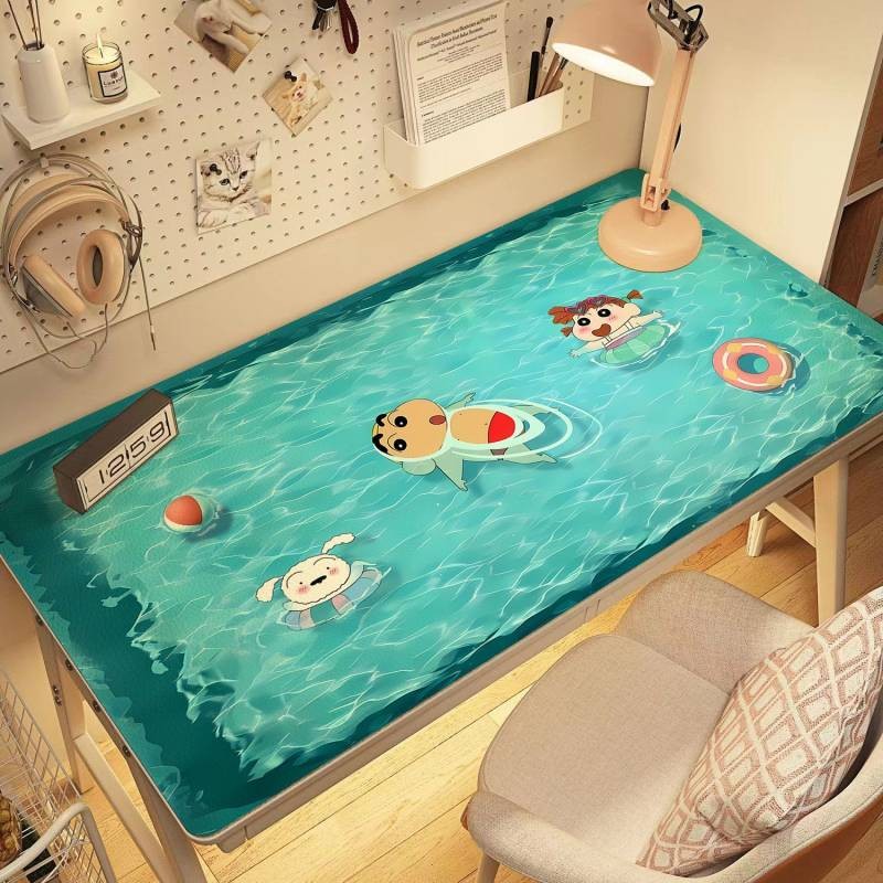 Crayon Xiaoxin Leather Desk Mat Oversized Desk Mat Dormitory Study Desk ...