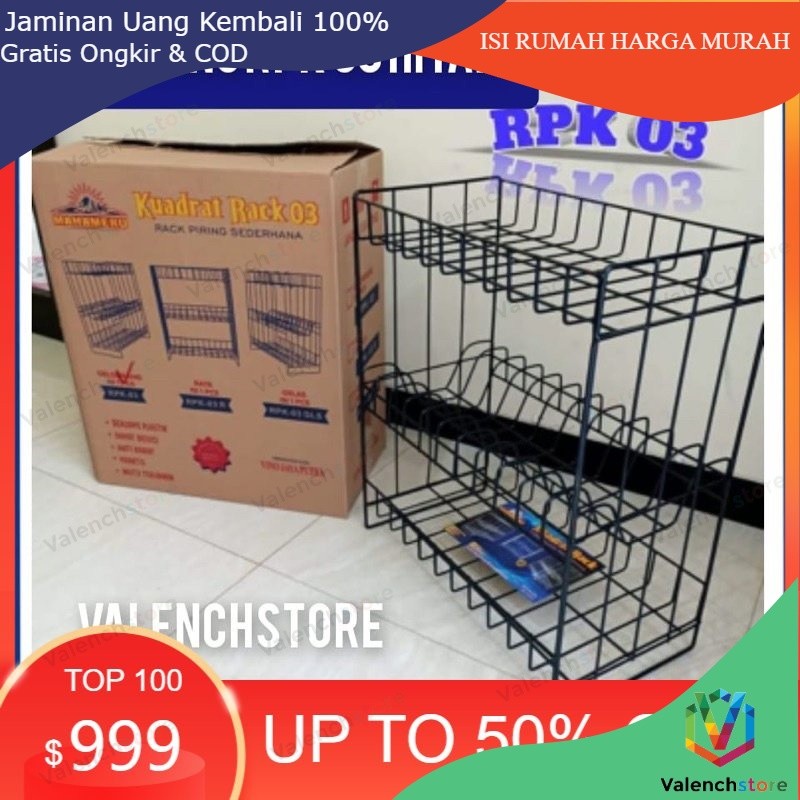 3-LAYER GLASS DISH RACK - ANTI-RUST SHELF - RPK 03 - KITCHEN SINKS RACK ...