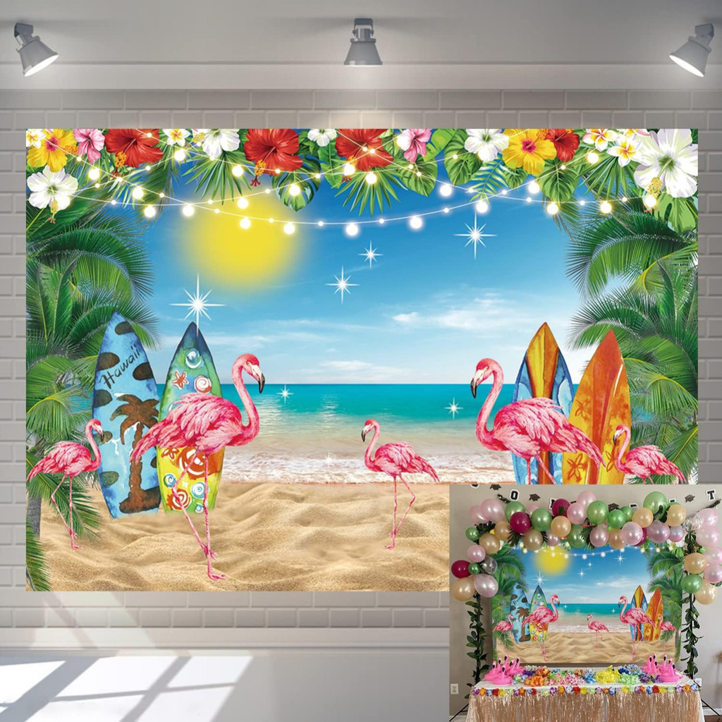 Hawaii Summer Beach Backdrop Tropical Island Seaside Surf Sky Ocean ...