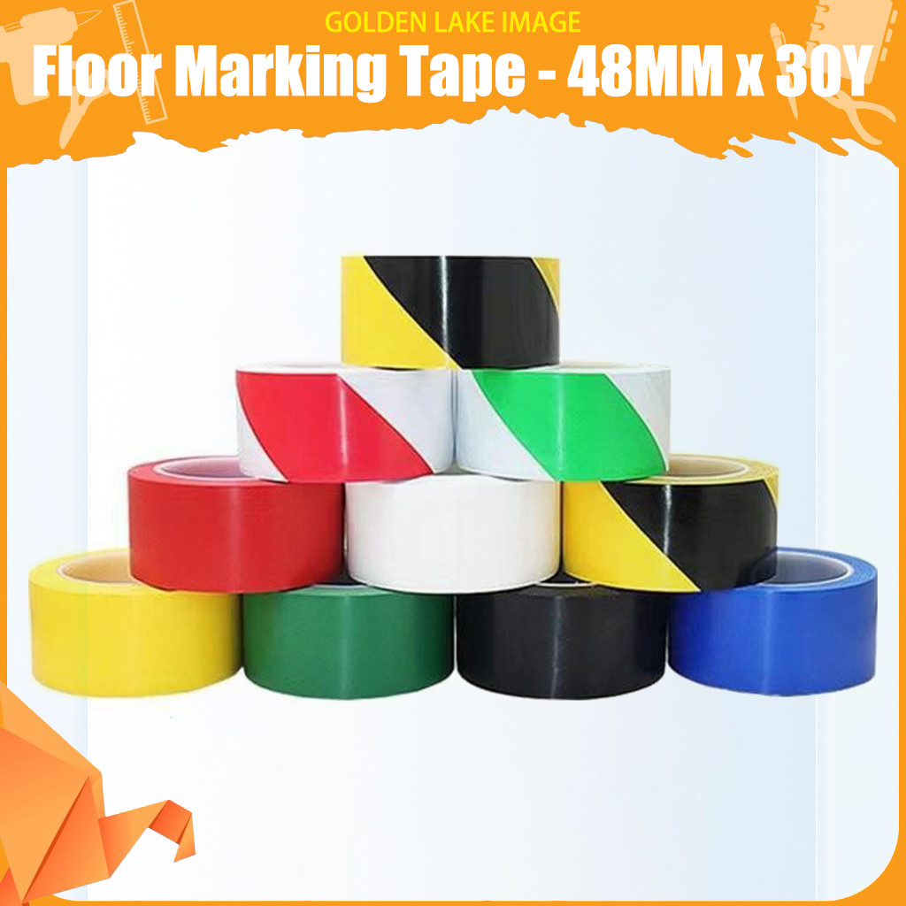 𝐑𝐞𝐚𝐝𝐲 𝐒𝐭𝐨𝐜𝐤 Floor Tape 48MM x 33Y Floor Safety Caution Warning Tape PVC Vinyl Floor Marking ...