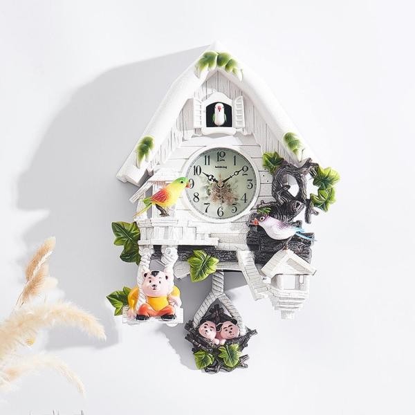 HOT Cuckoo Clock For Wall, Traditional Forest Resin Coo Coo Clock With ...