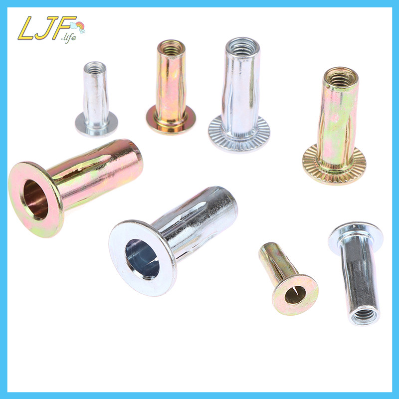 LJF 5PC M4 M5 M6 M8 Steel Petal Rivets Nut Pull Rivet Bolt Cap Slotted ...