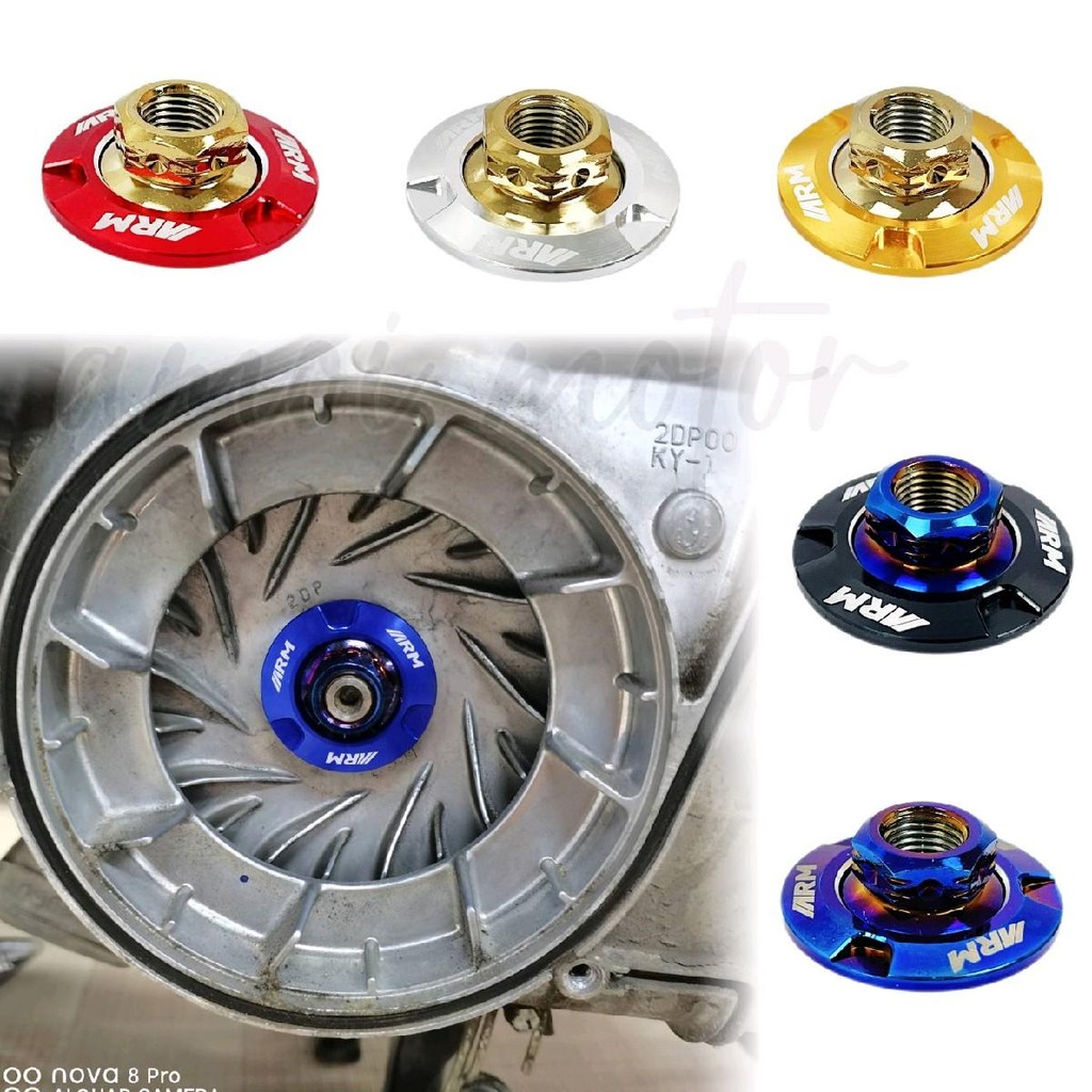 NVX V1 V2 NMAX V1 V2 FRONT PULLEY NUT WITH TORQUE DRIVE NUT ARUMI ...
