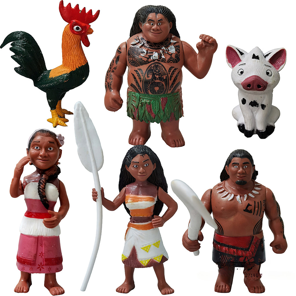 Moana Anime Figures Cartoon Cute Moana Princess Action Figures Set ...