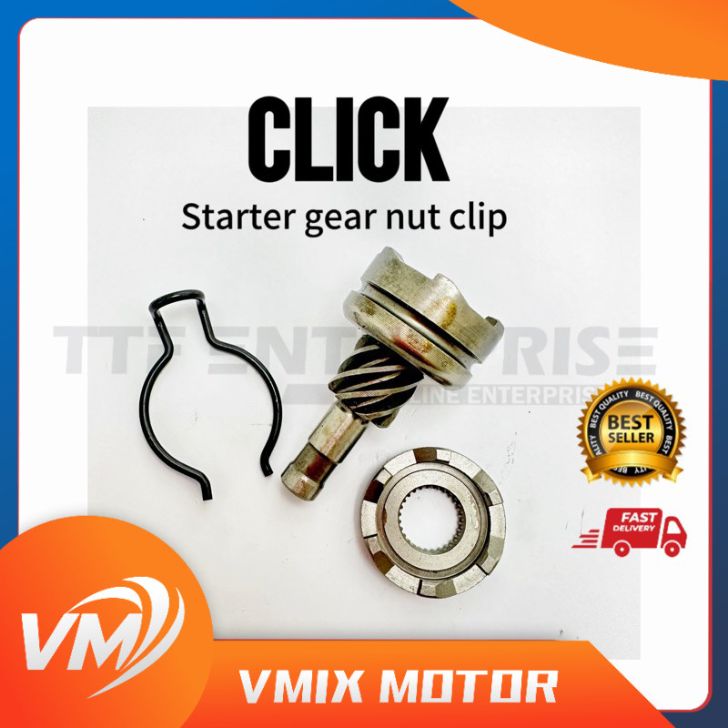 HONDA CLICK STARTER GEAR & NUT & CLIP KICK STARTER GEAR CLICK | Shopee ...