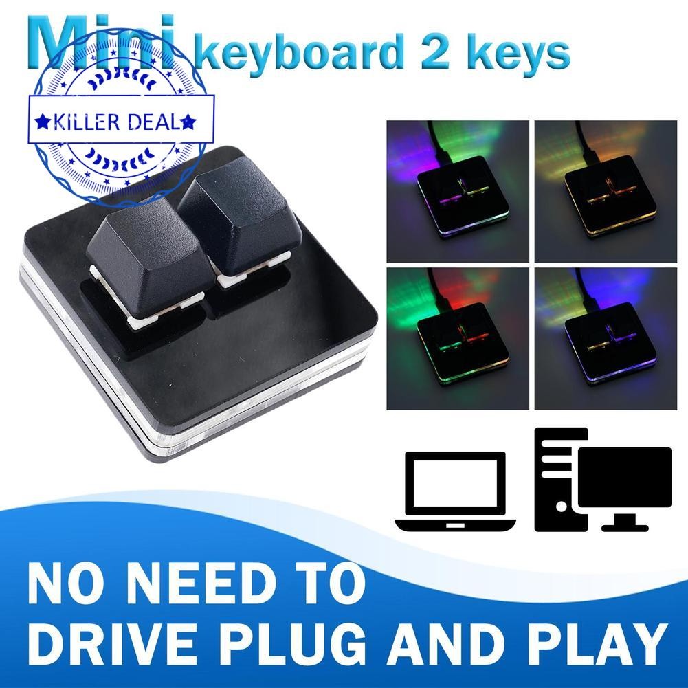 MAELOVE2 Black 2-key Mini Keyboard Copy Paste Custom Shortcut Different Function Key To Mode Be ...