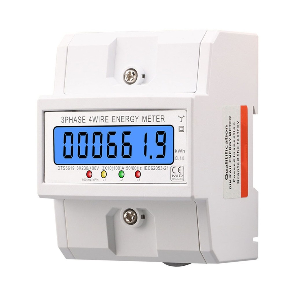 hot| DTS6619 100A LCD Digital Display with Backlight Power Meter 3 Phase Kwh Meter | Shopee Malaysia