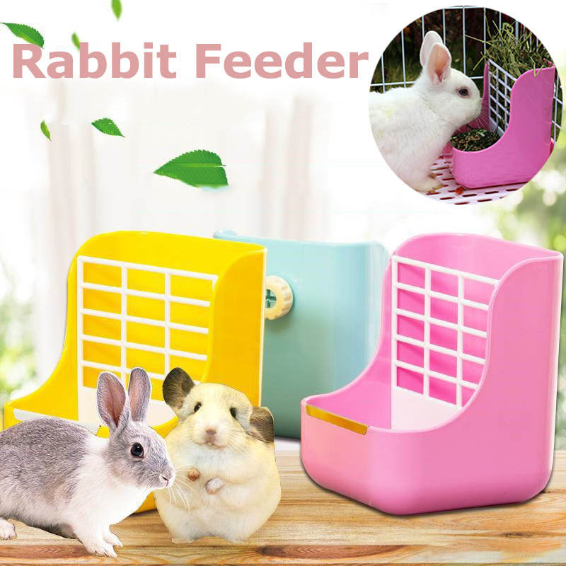 2 in 1 Automatic Rabbits Hanging Hay Rack Food Bowl Hay Holder Food ...