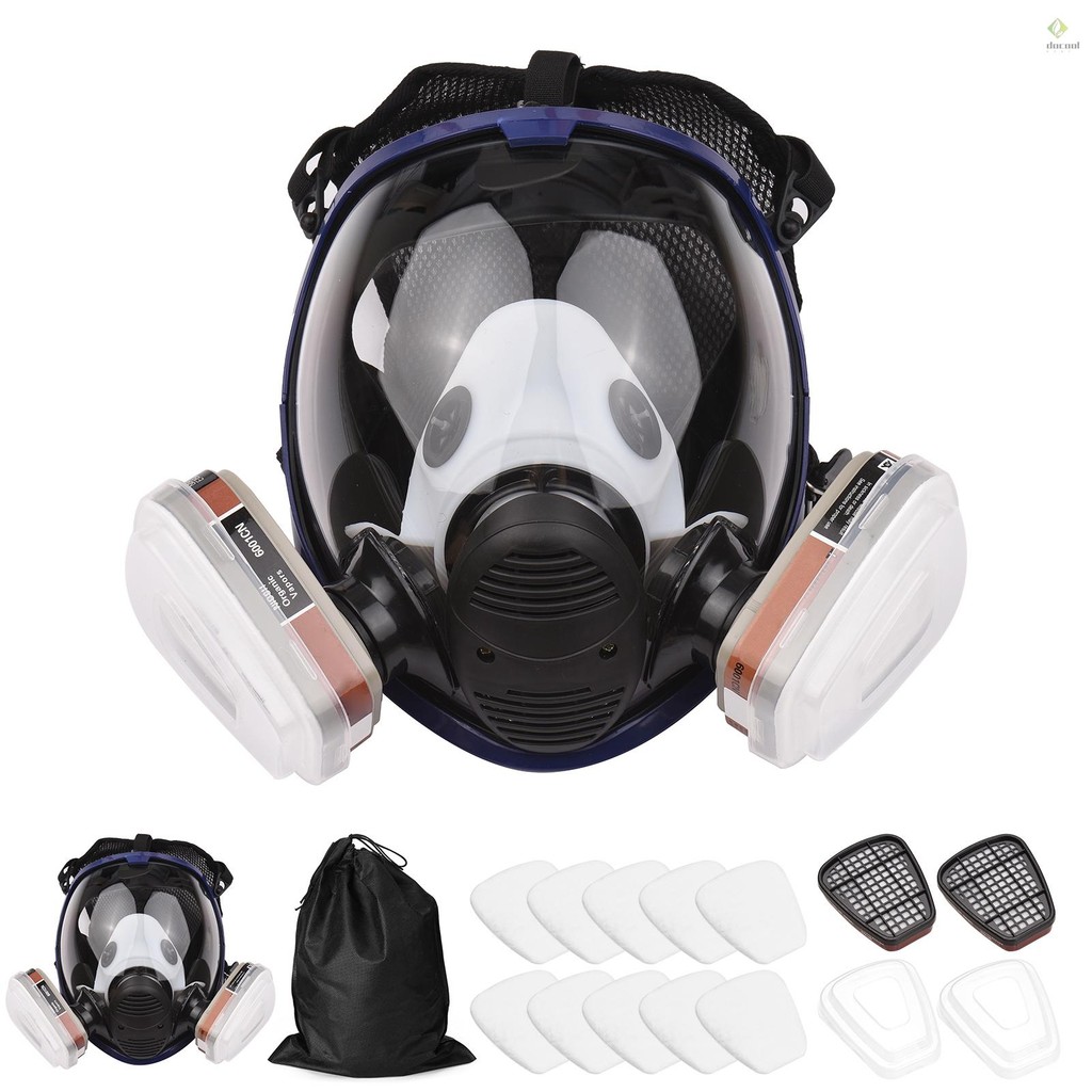 Reusable Full Face Respirator Full Face Cover 16 in 1 Gas Cover Organic ...