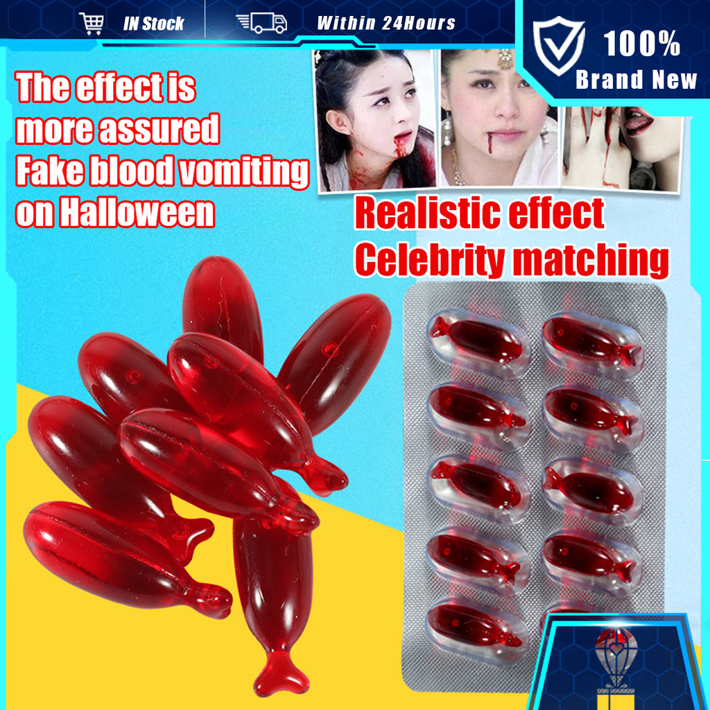 Fake Blood Prank Horror Realistic Liquid Fake Blood Pills Capsules ...