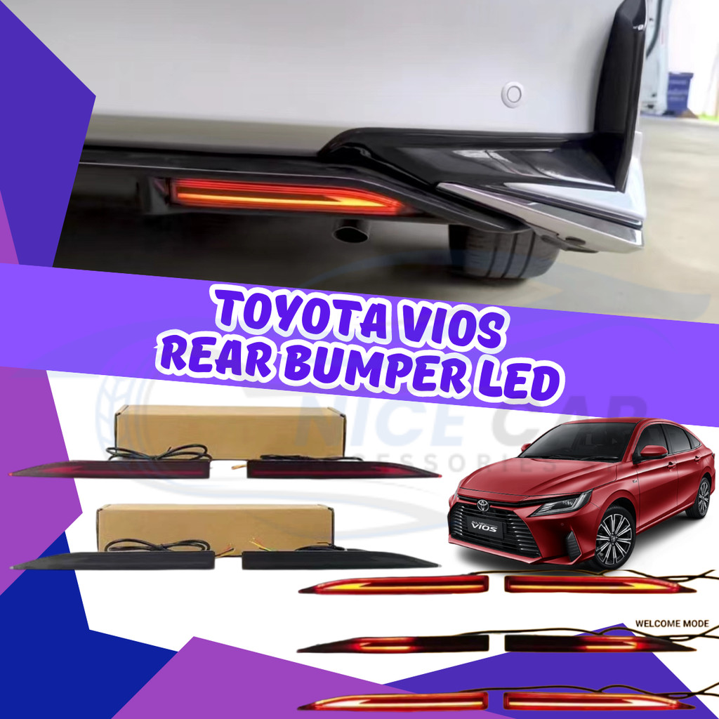 Toyota Vios 2022-2025 Rear Bumper Facelift LED Rear Bumper Reflector ...