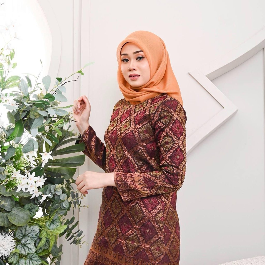 Kurung Moden Asli Songket Tenun Set Batik Wanita | Shopee Malaysia