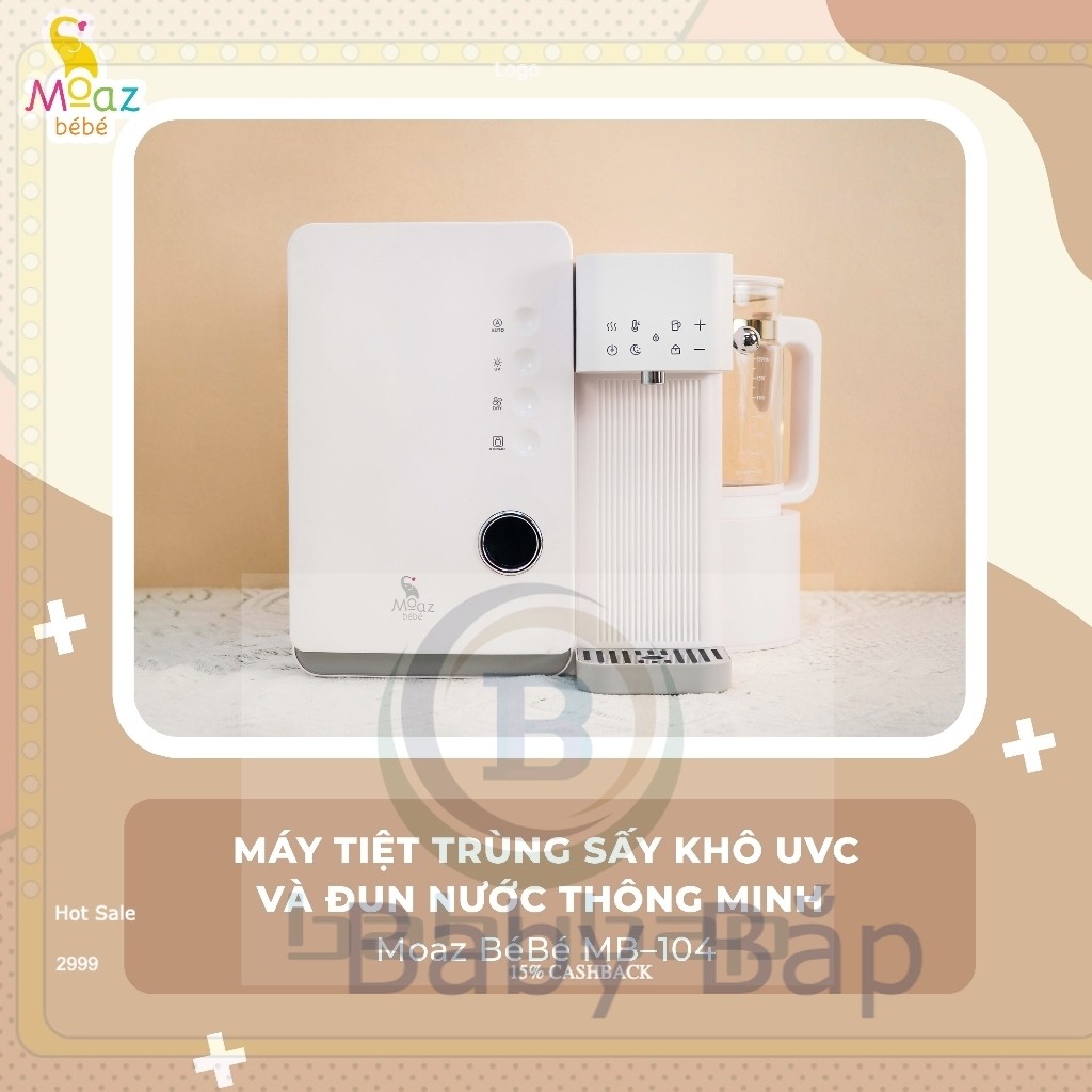 Moaz BéBé MB-104 UVC drying and smart water heating sterilizer | Shopee ...
