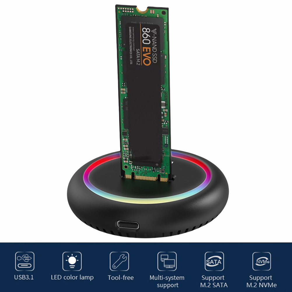 M.2 NVME+NGFF Dual Protocol SSD Box M/B/B+M Key External Box SSD ...