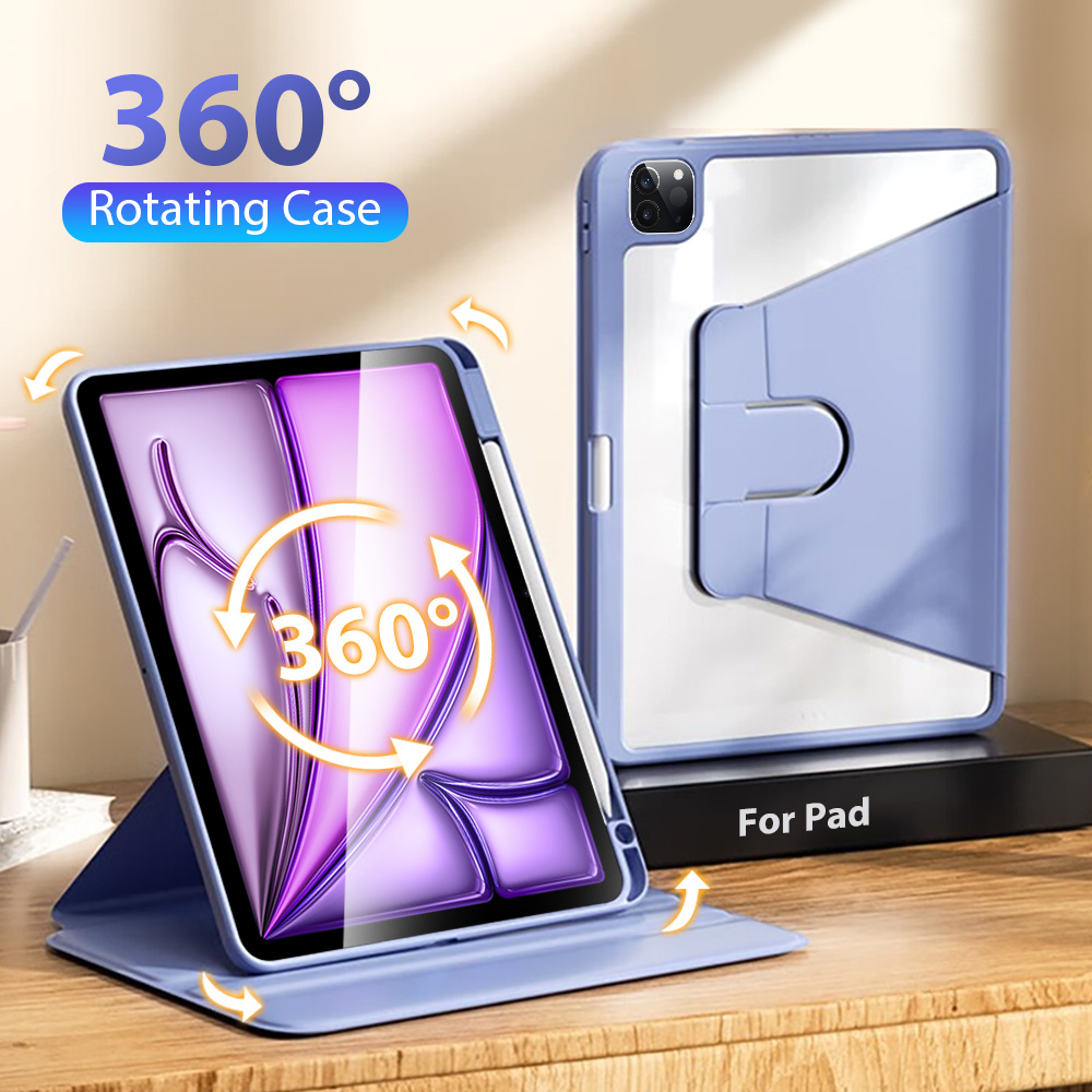 360° Rotation Case For Ipad Pro 13 12.9 11 10.5 6th Air 2025 A16 11 M2 ...
