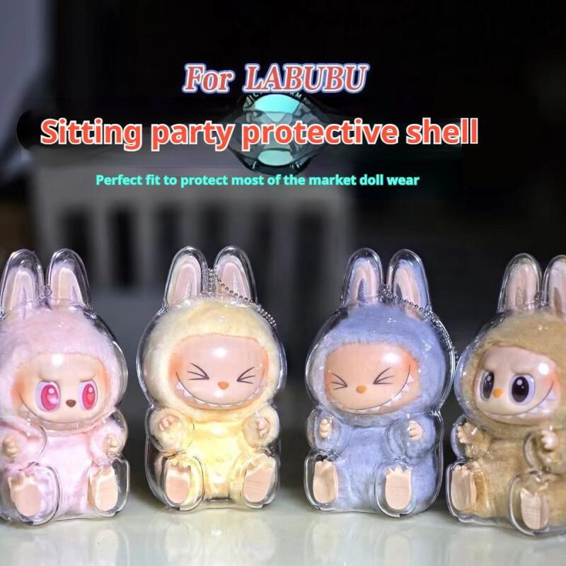 LABUBU Sitting Party Transparent Protective Shell Labubu V1 Display PVC ...