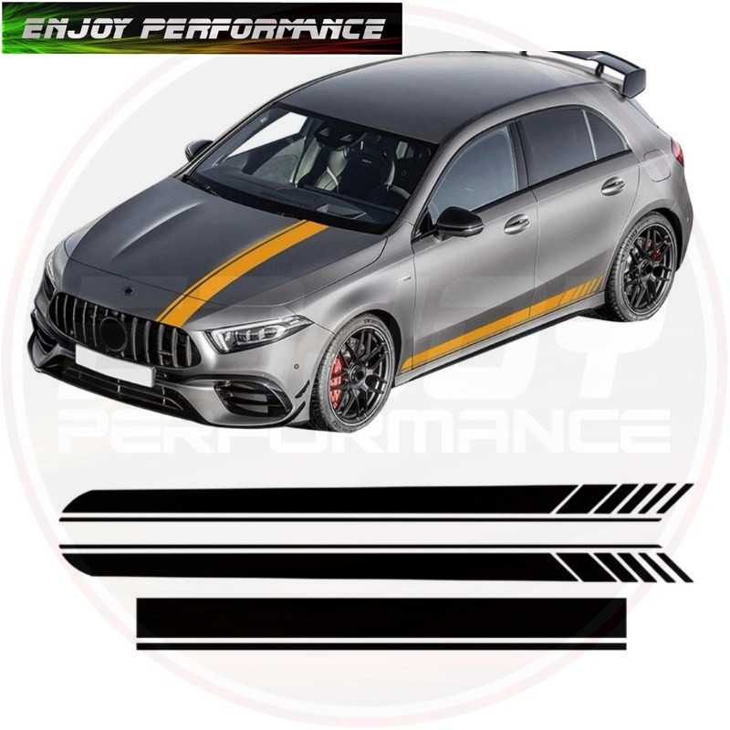 3pcs Edition 1 AMG Car Hood Decal Side Stripes Skirt Sticker For ...