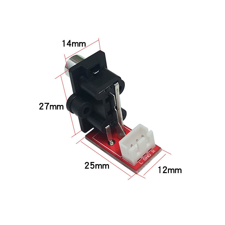 Audio Lotus Socket to XH2.54-3P with 300mm Shielding Cable RCA Red ...
