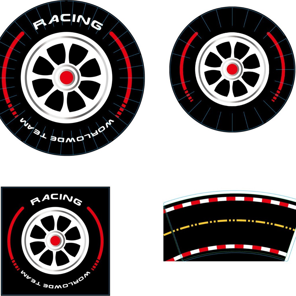 Racing F1 Formula Car Motorcycle Theme Party Black Tire Paper Plate Cup ...