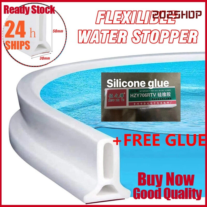 5cm height bathroom shower water blocking strip water barrier flexible ...