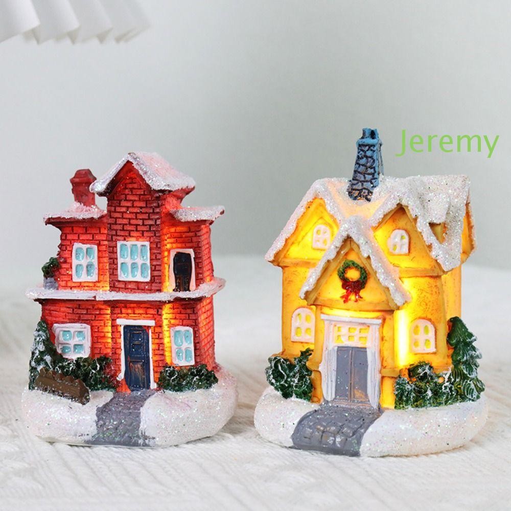 JEREMY1 LED Lighted Houses, Festival Ornament Winter Snow Christmas ...