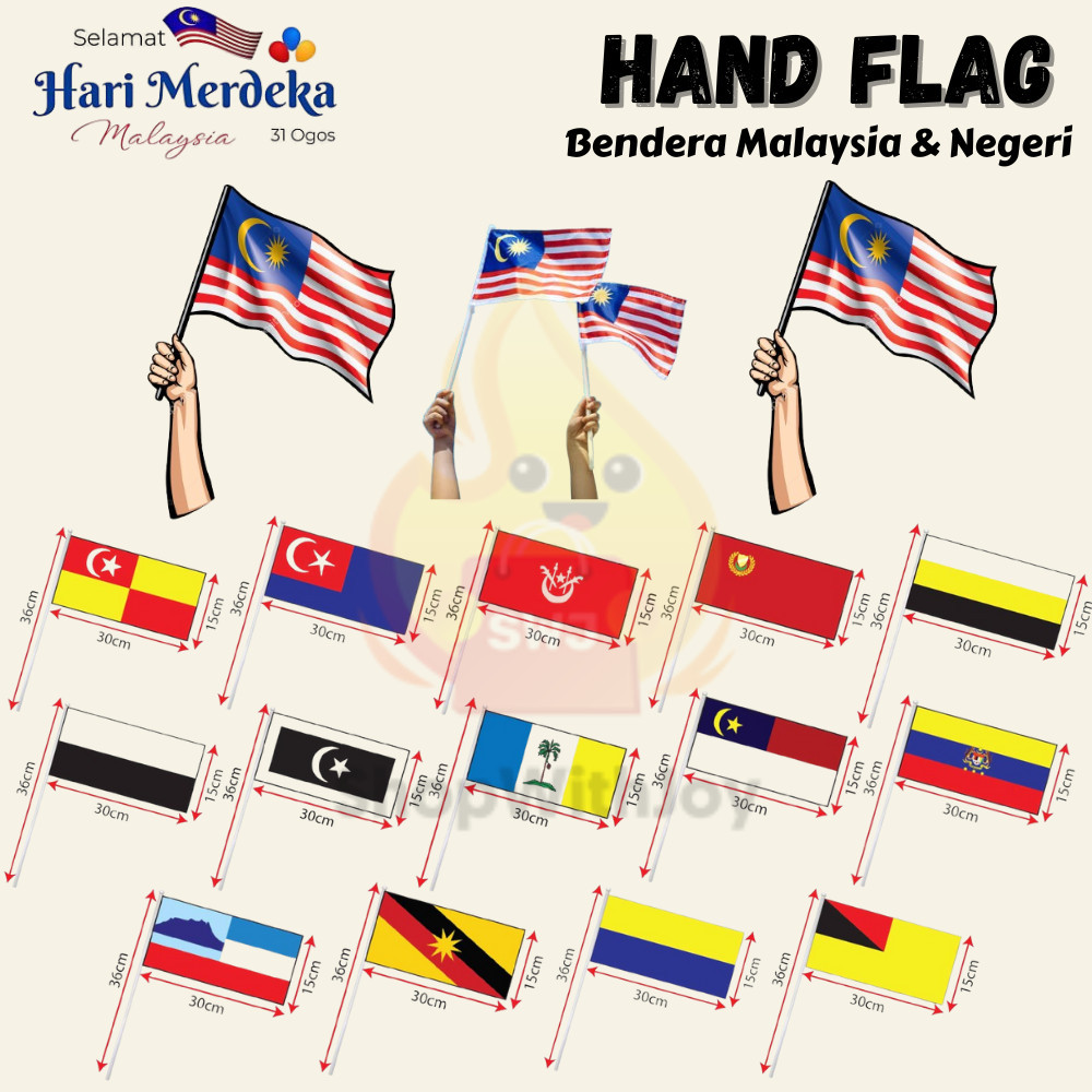 【ShopWithJoy】Hand Flag Bendera Tangan Malaysia Bendera Malaysia Bendera ...