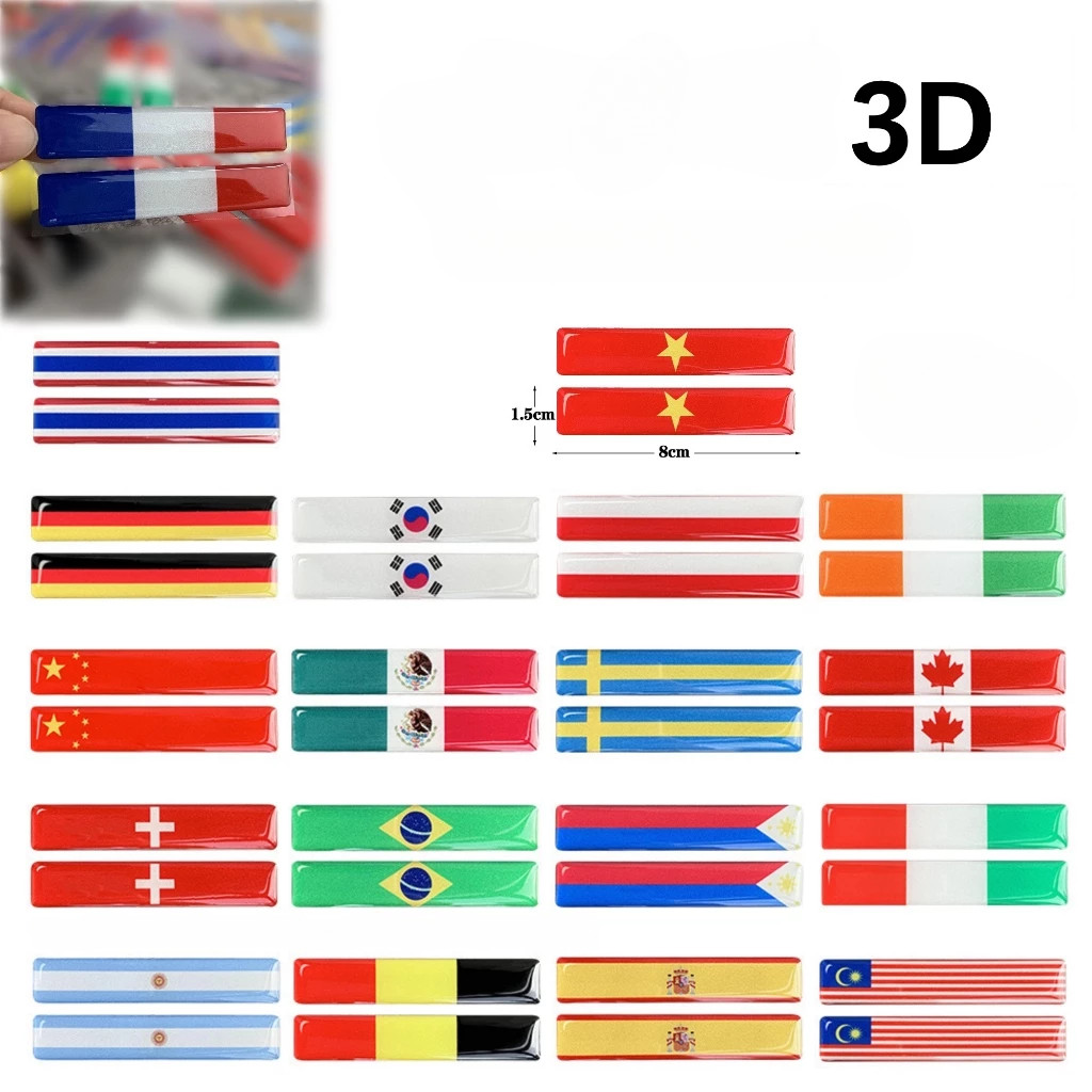 Flags of the World Car Sticker 3D Stereo Reflective Shield Motorcycle ...