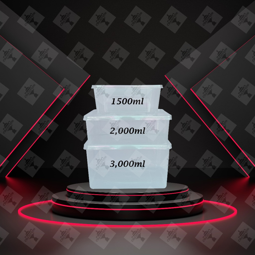 PP Square Food Container 1500ml/2000ml/3000ml | Bekas Makanan Plastik ...