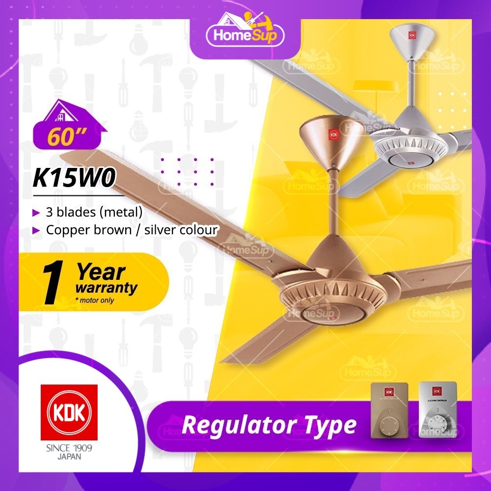 KDK K15w0 / K15w0-sl Ceiling Fan – 60 Inch, Regulator, Copper Brown ...