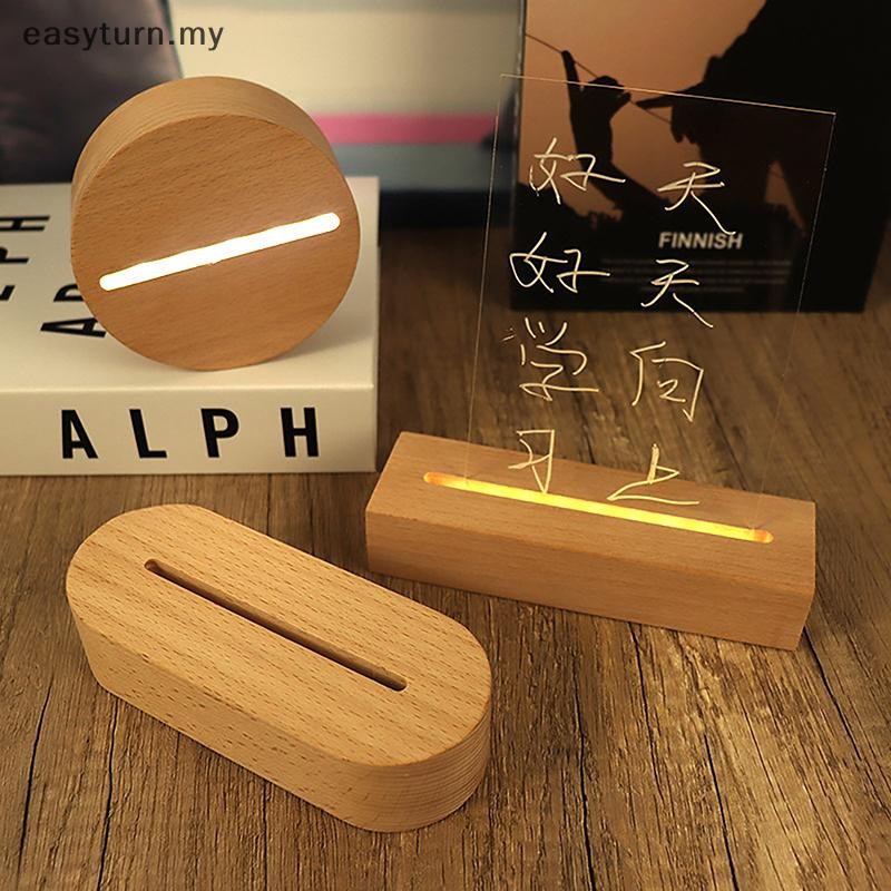 Eas AAA Battery Powered Wood Base Led Light Display Stand For Acrylic ...