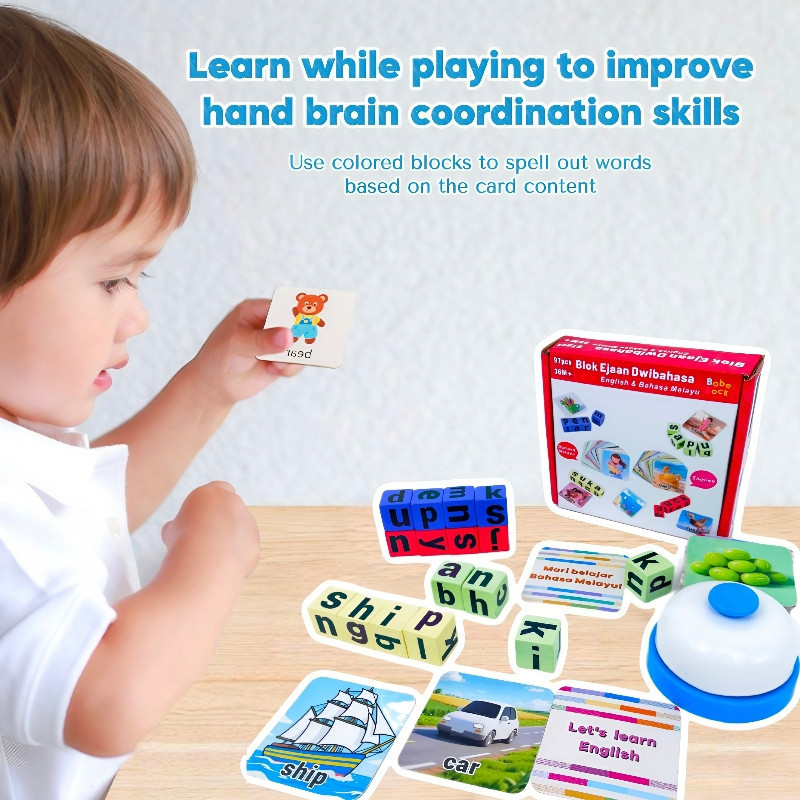 🔥Hot childrens‘ gifts🔥 English-Malay Bilingual cards Learn-While-Play ...
