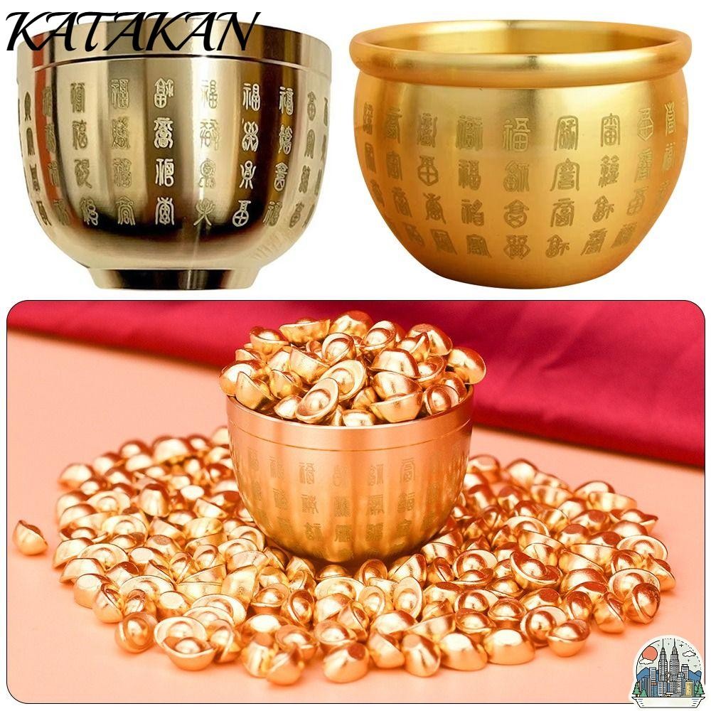 KATAKAN 1Pcs Pure Brass Cornucopia, Small Mini 4.5-7cm Baifu Rice ...