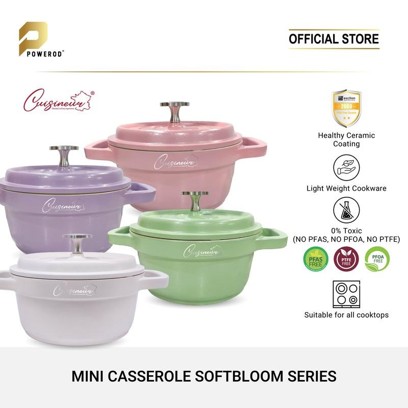 CUISINEUR Die-Cast Mini Casserole 16cm Ceramic Coating Non-Stick pot ...
