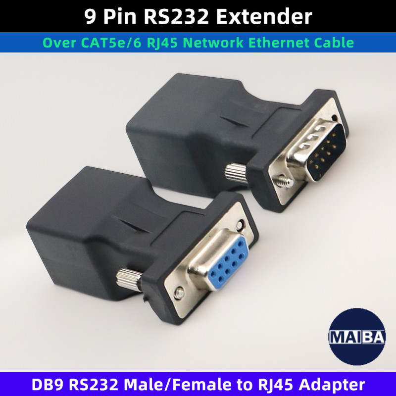 DB9 RS232 Male/Female to RJ45 Female Adapter 9 Pin RS232 extender over ...