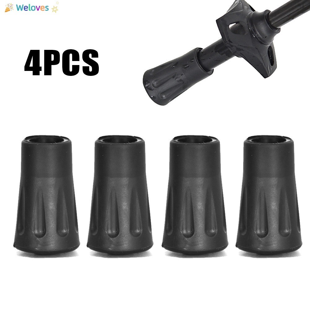 [weloves] 4 Reinforced Rubber Tip End Cap Hammers Trekking Pole Hiking ...