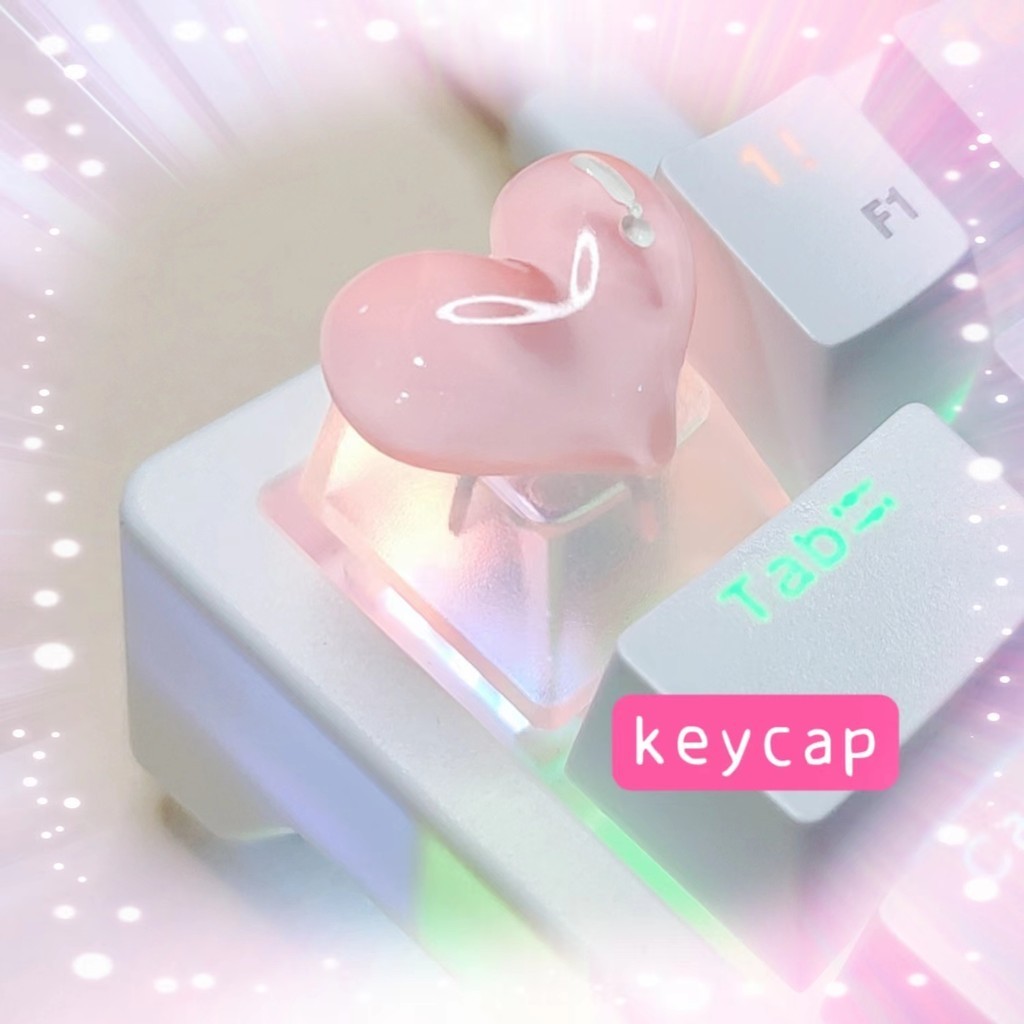 1pcs Heart-Shaped Unique Keycap Transparent Keycap Suitable for ...