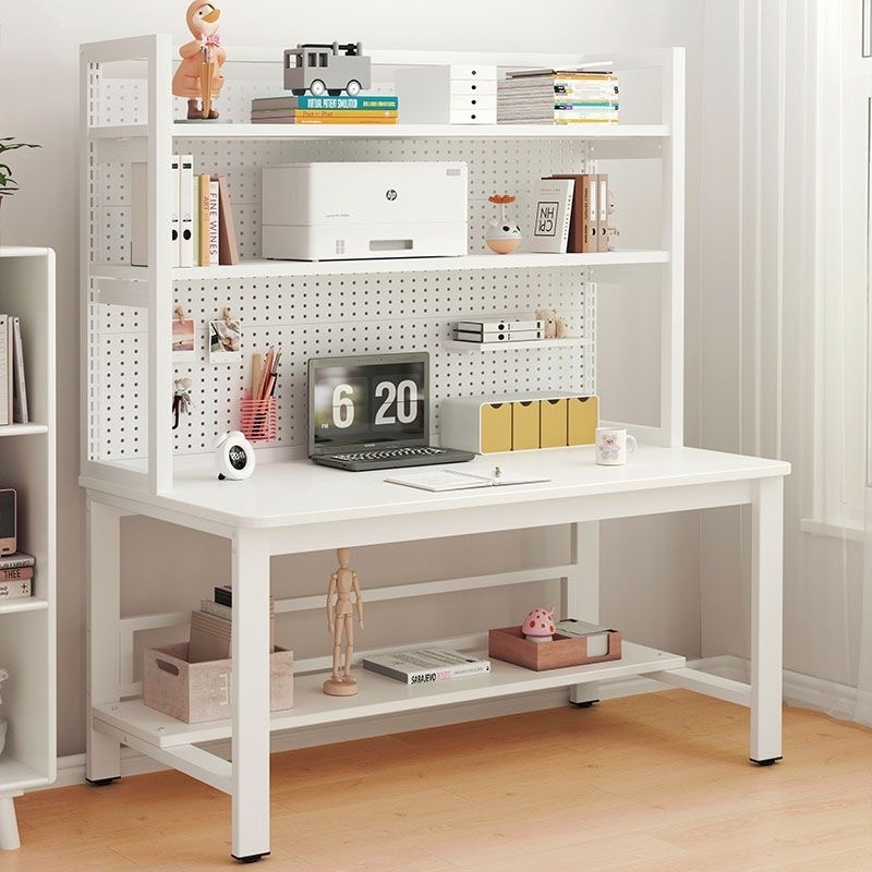 Computer Table With Pegboard Organizer Modern Study Table With ...