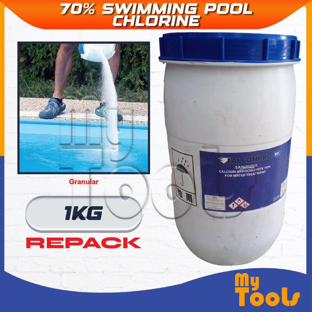 Mytools 70% 1kg Swimming Pool Chlorine Calcium Hypochlorite Granular ...