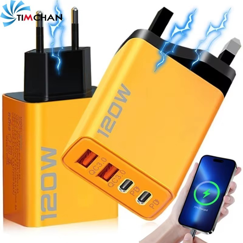 4-In-1 Multiport Wall Plug - 4 Ports USB Type-C Phone Power Adapter ...