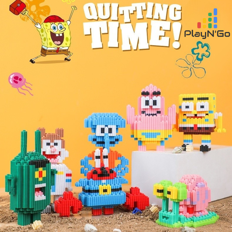 Original Nano Blocks SPONGEBOB and Friends Mini 3D Model, Building ...
