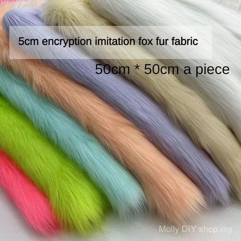 50cm * 50cm Imitation Fox Fur Coarse Cotton Cloth 5CM fur Plush Artificial Wool Handmade Animal ...