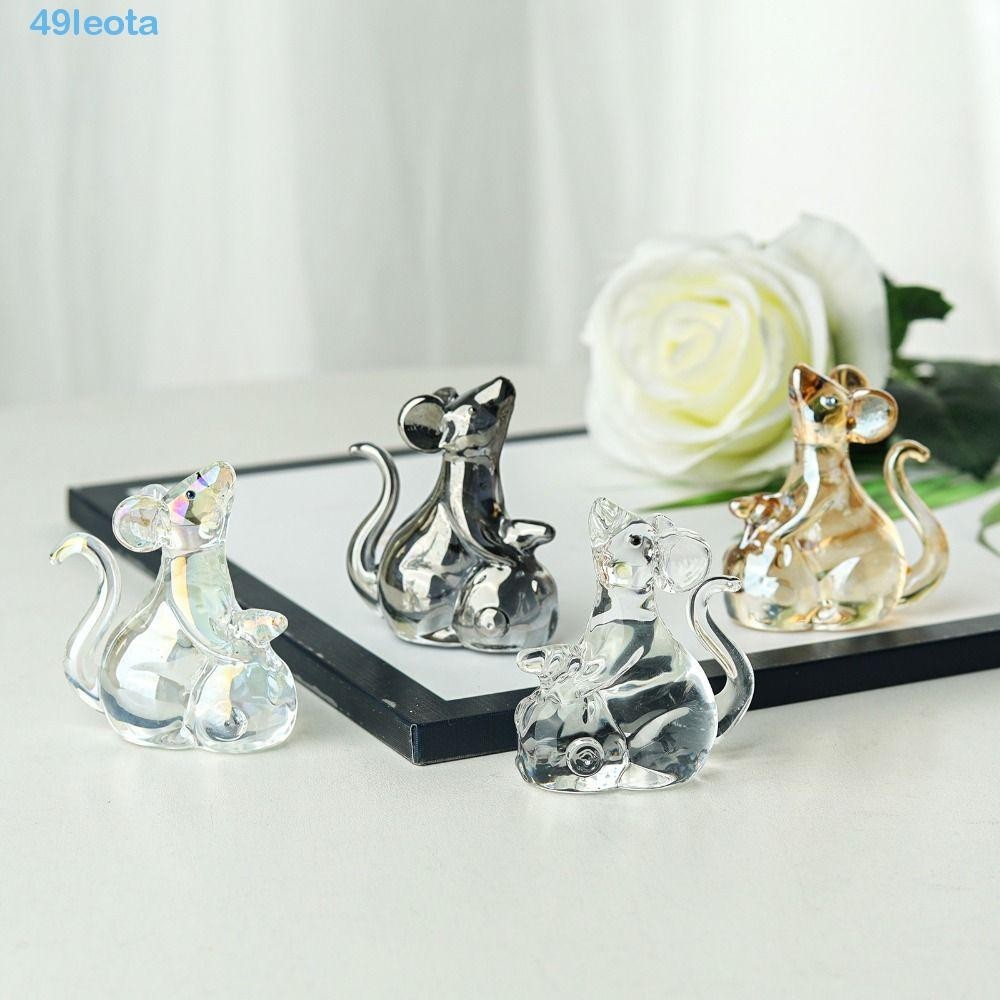 LEOTA Crystal Rat Ornament, Lucky Exquisite Mouse Rat Figurine ...