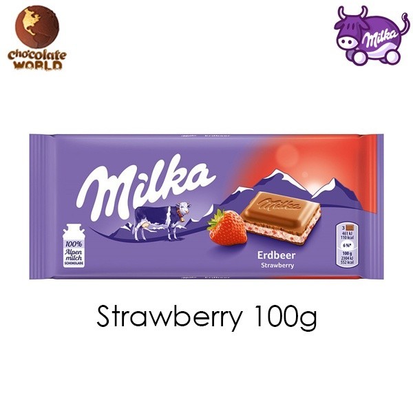 Milka Strawberry Milk Chocolate Bar 100g (Made in Germany) | Shopee ...